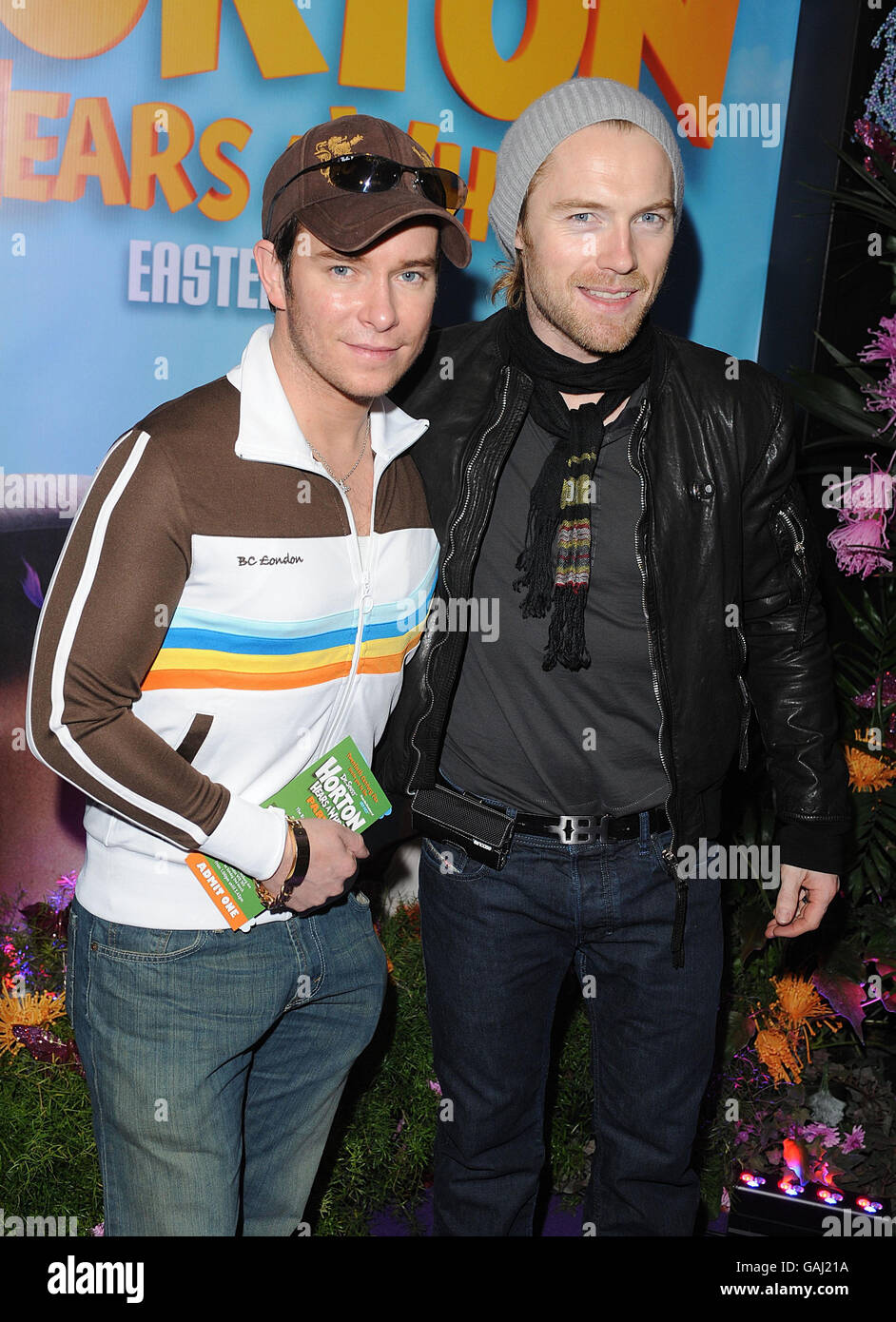 Boyzone's Stephen Gately and Ronan Keating (right) arrive for the VIP ...