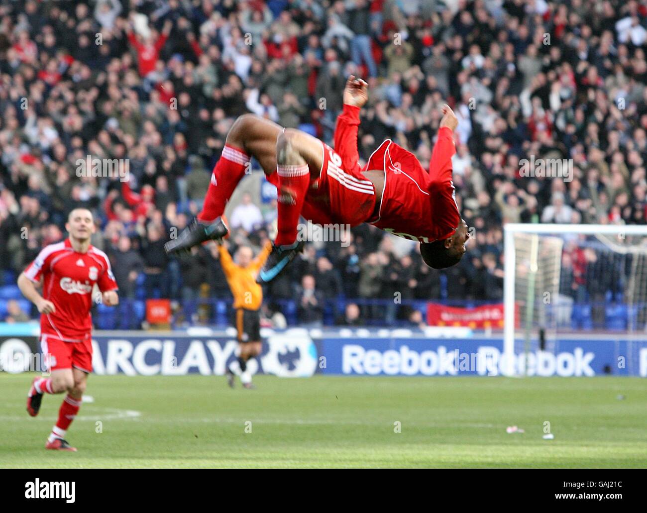 Liverpool's Ryan Babel celebrates scoring his sides second goal of the ...