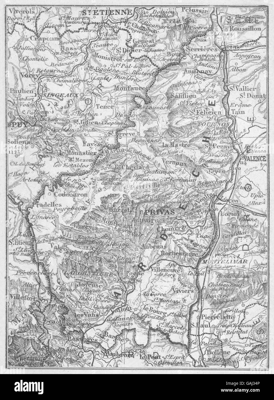 Map of ardeche hi-res stock photography and images - Alamy