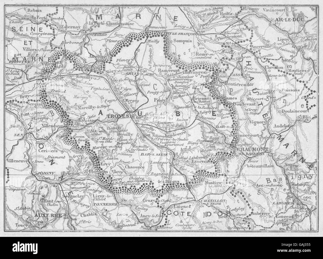Map Of Aube High Resolution Stock Photography and Images - Alamy