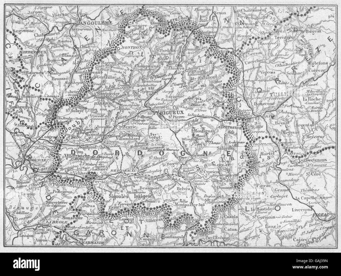 Map dordogne hi-res stock photography and images - Alamy