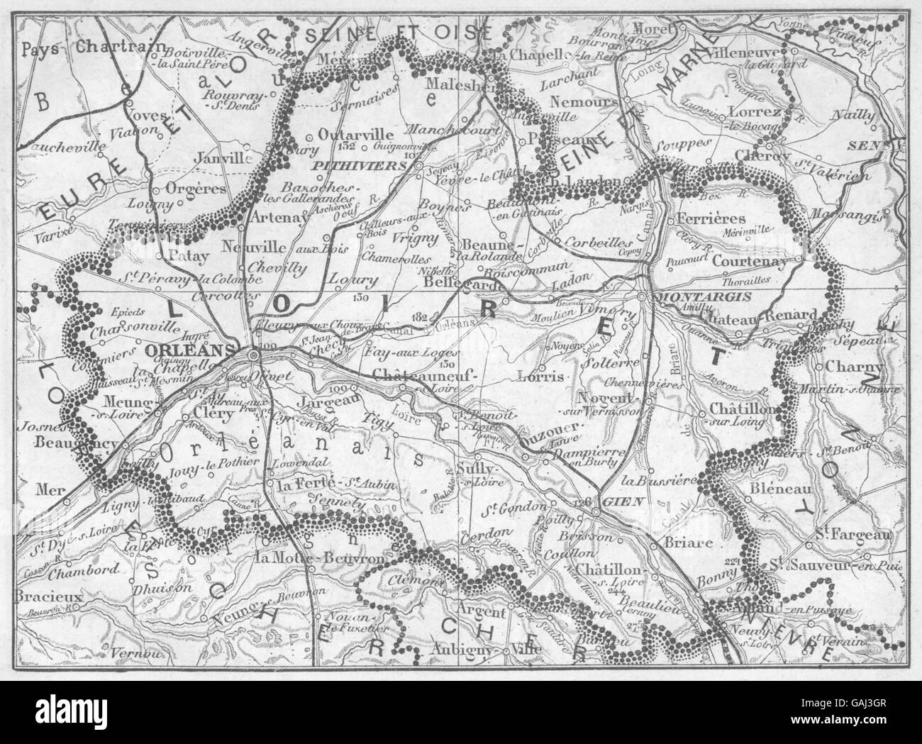 Map of loiret hi-res stock photography and images - Alamy