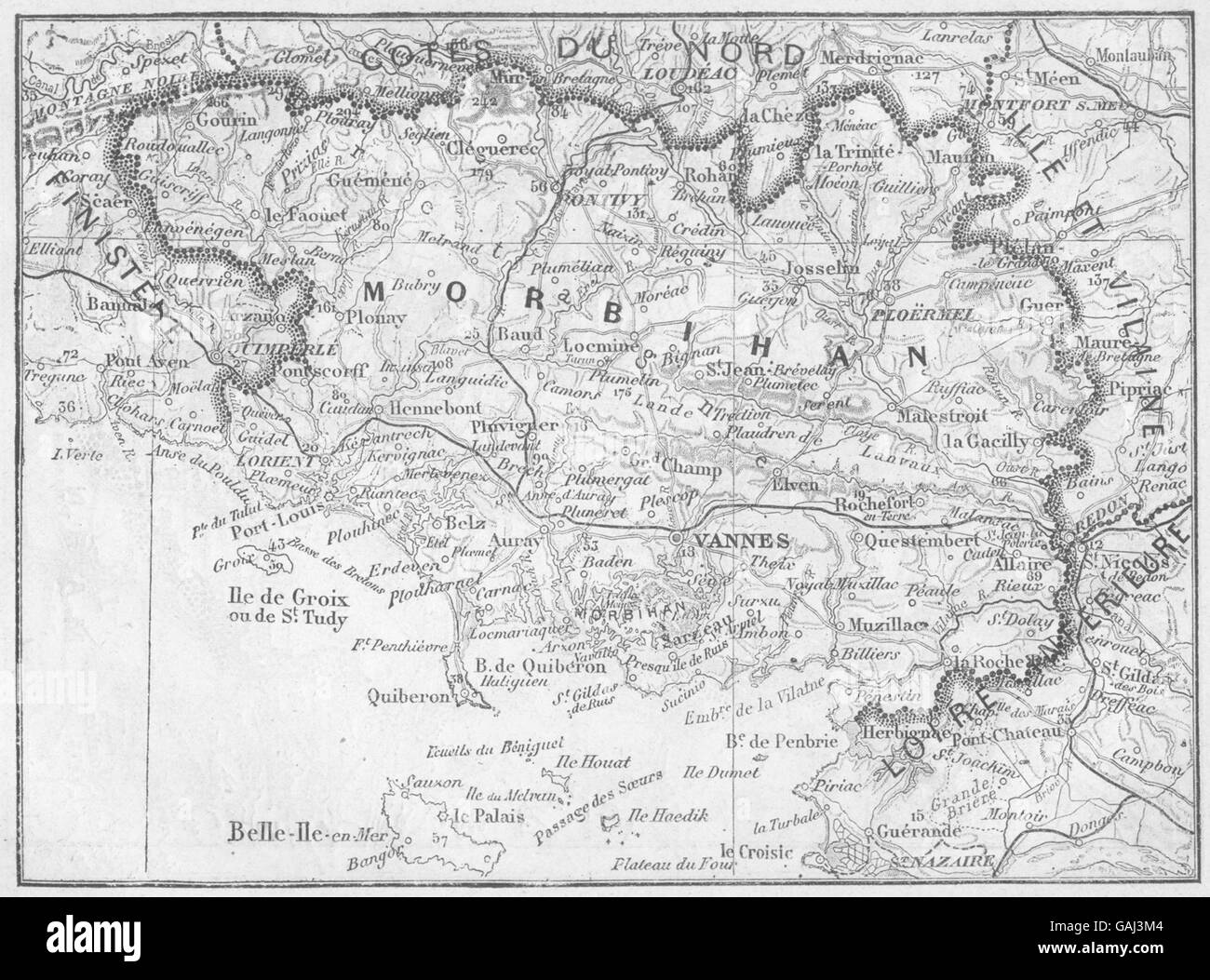 Map of morbihan hi-res stock photography and images - Alamy
