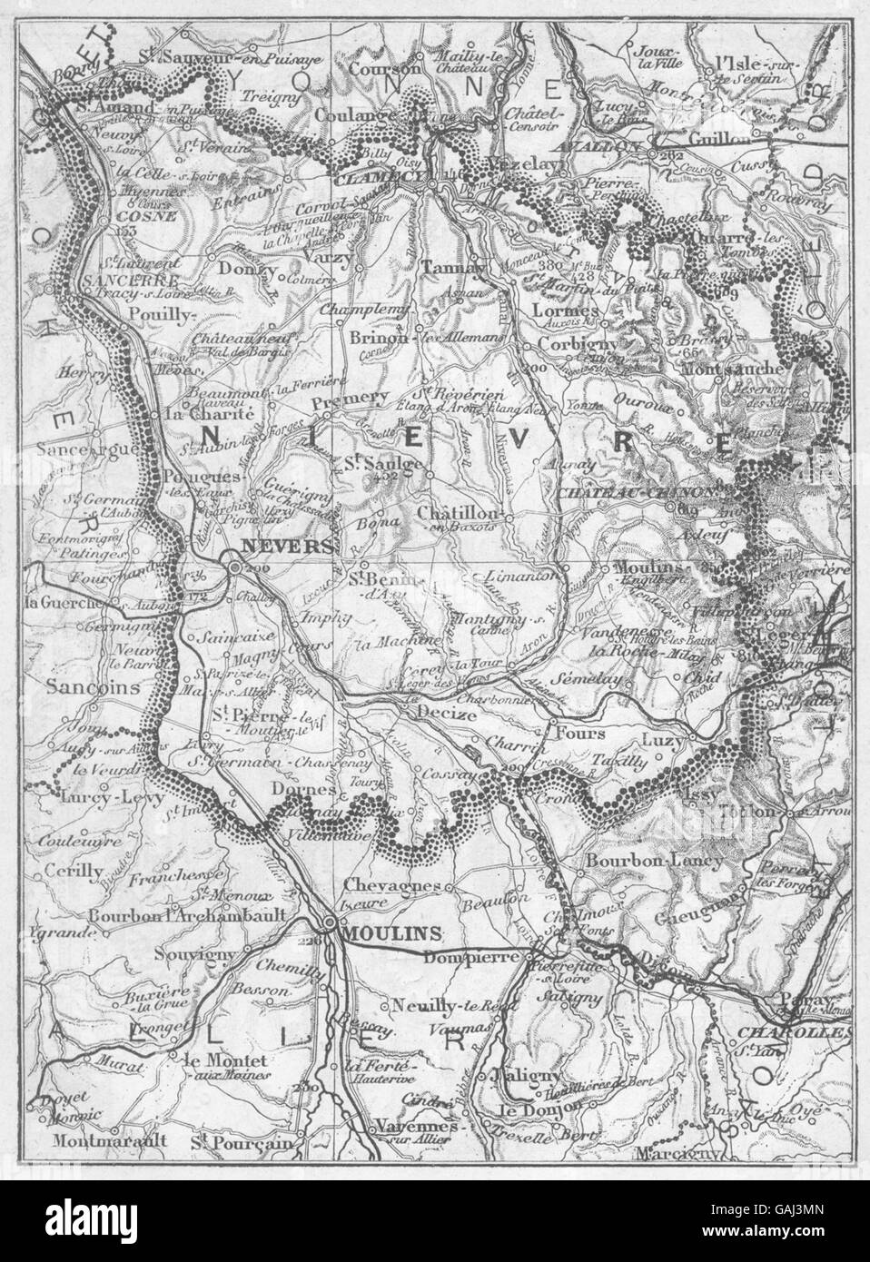 Map of nievre hi-res stock photography and images - Alamy