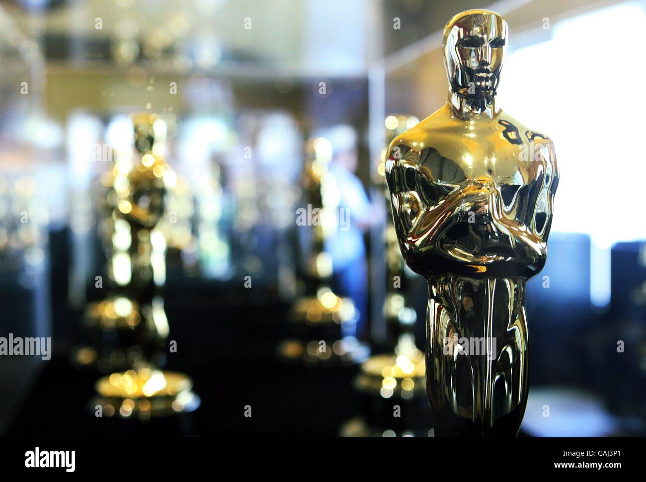 Half length mid top oscar statue display displayed exhibit exhibition ...