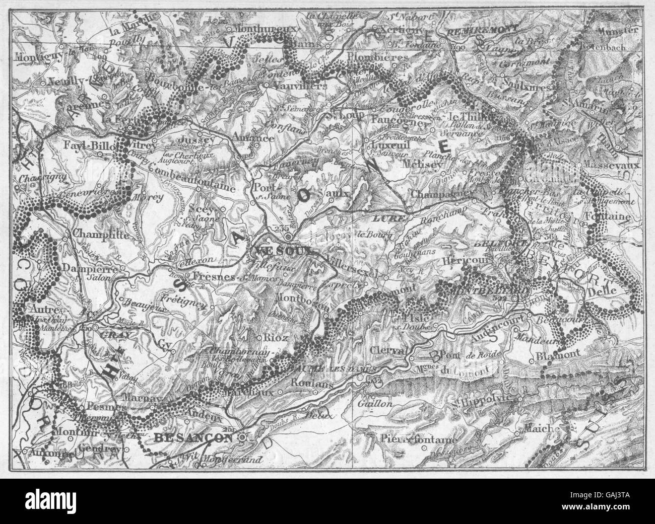 Haute saone map Black and White Stock Photos & Images - Alamy