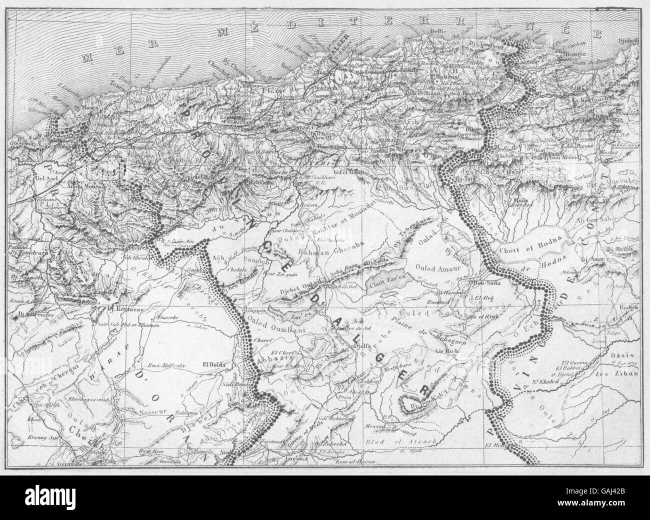 Vintage algeria map Black and White Stock Photos & Images - Alamy