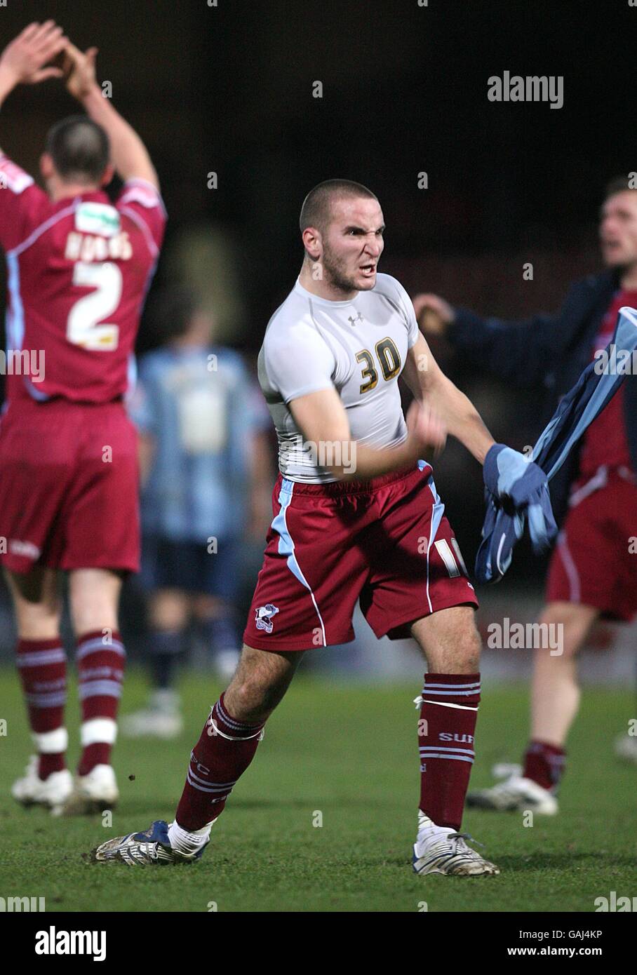 Scunthorpe United goal scorer Martin Paterson celebrates after the ...