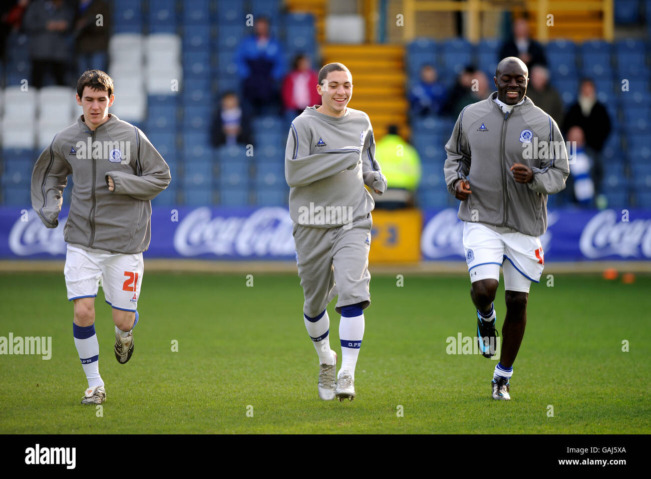 (right to left) Queen's Park Rangers' Patrick Agyemang, Hogan Ephraim ...