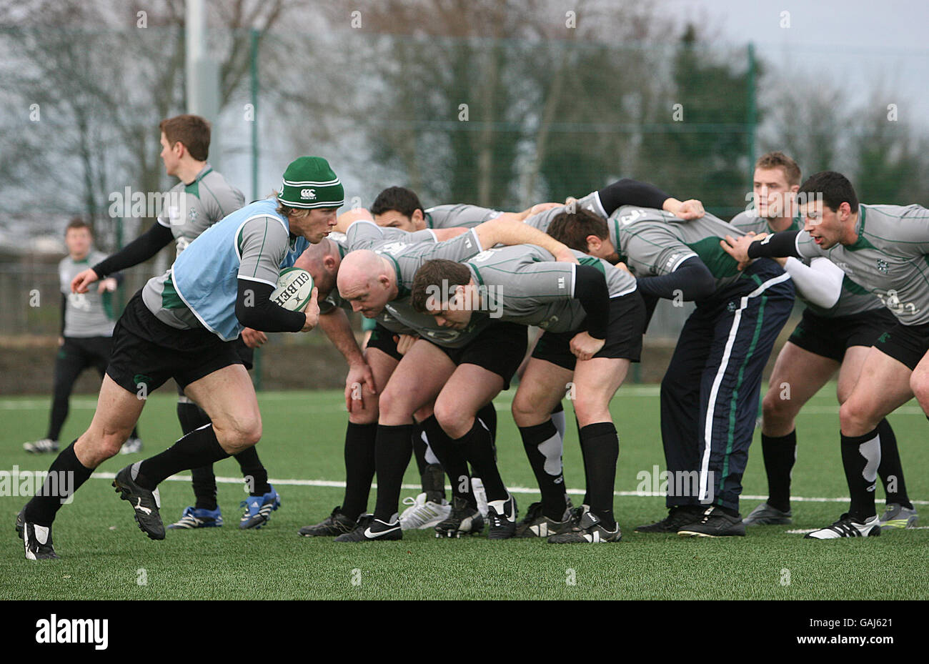 Ireland rugby team during a training session at university college hi ...