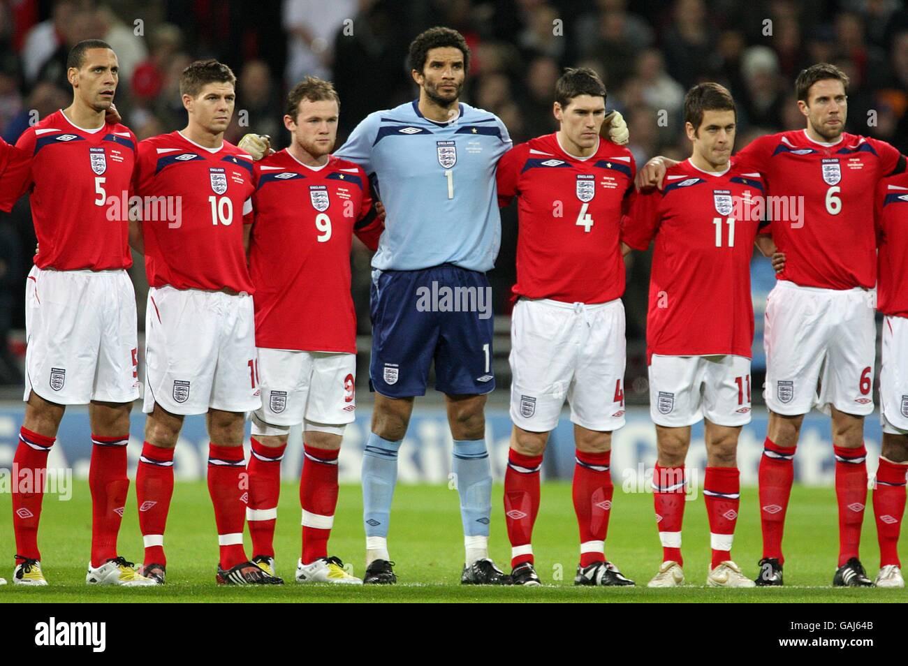 (left to right) England's Rio Ferdinand, Steven Gerrard, Wayne Rooney ...