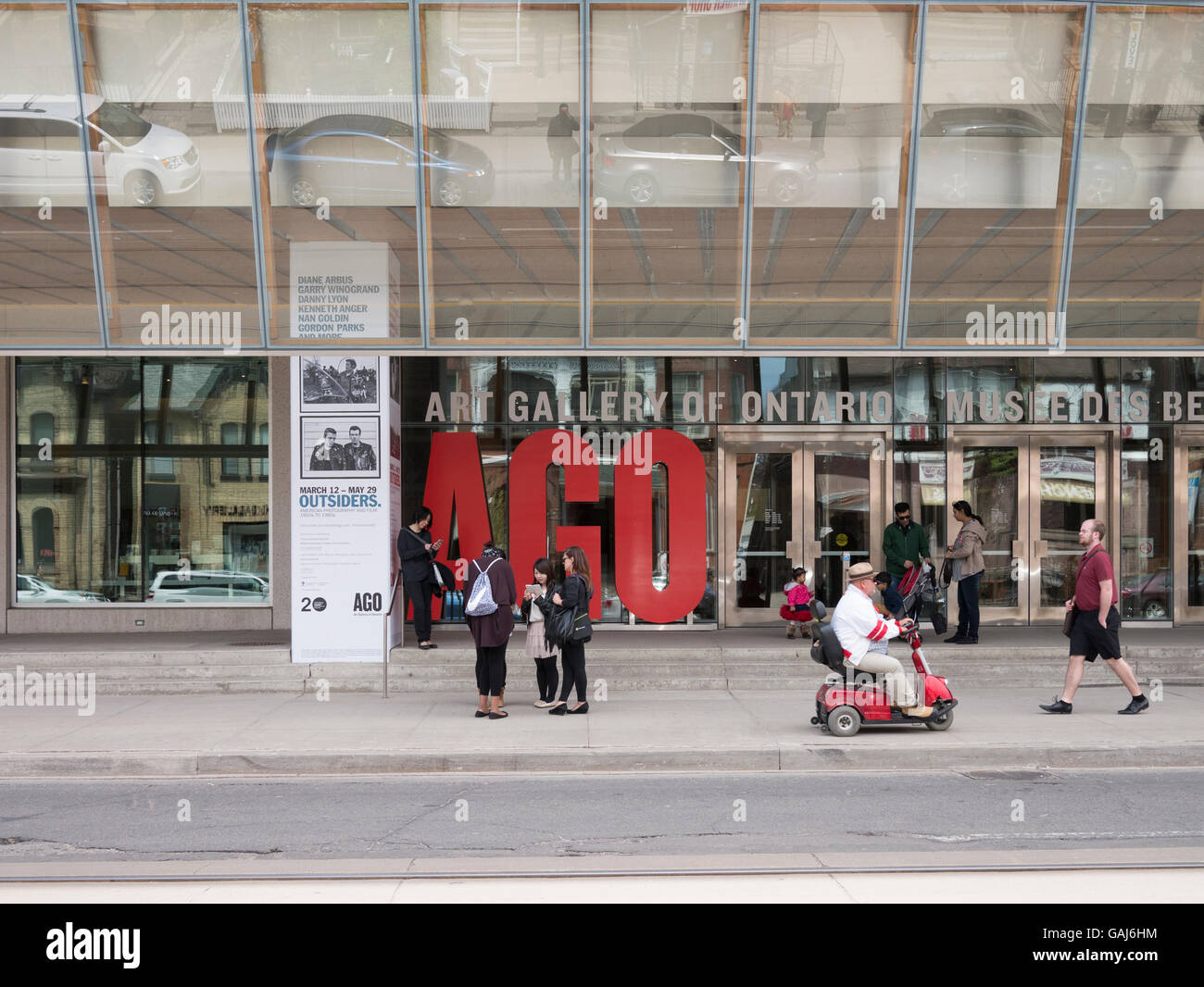 Exterior view of AGO Toronto. Tourists taking photographs. Art Gallery ...