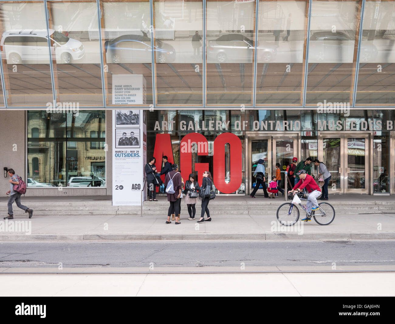 Exterior view of AGO Toronto. Tourists taking photographs. Art Gallery ...
