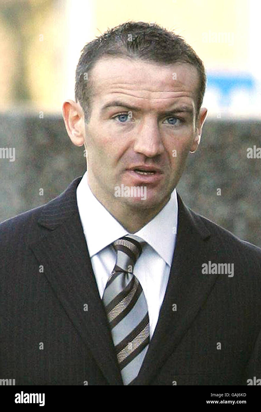 Former world champion boxer Scott Harrison arrives at Glasgow Sheriff ...