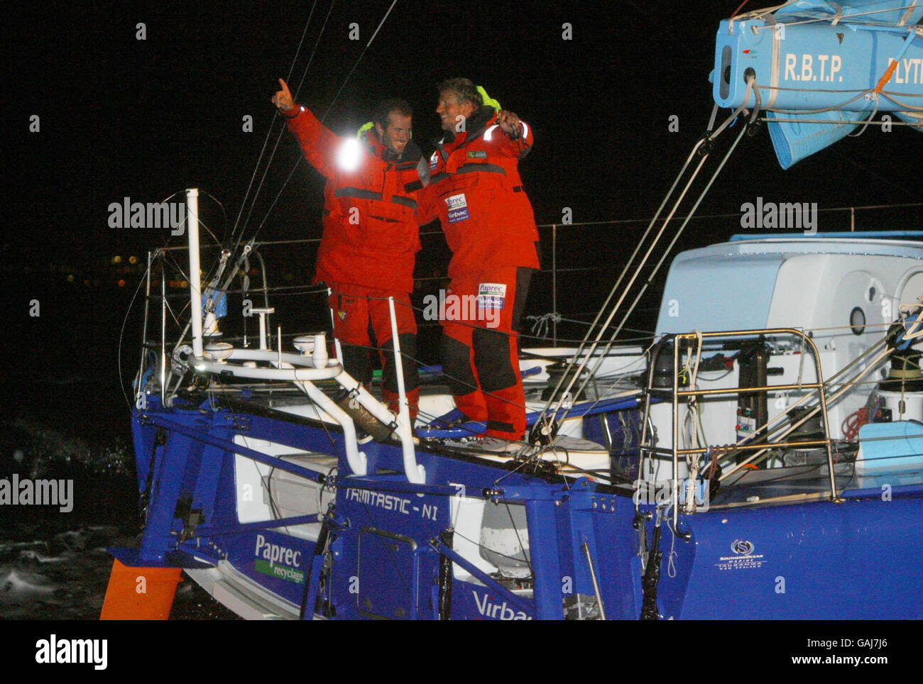 Irish sailor Foxall wins round-world yacht race Stock Photo - Alamy