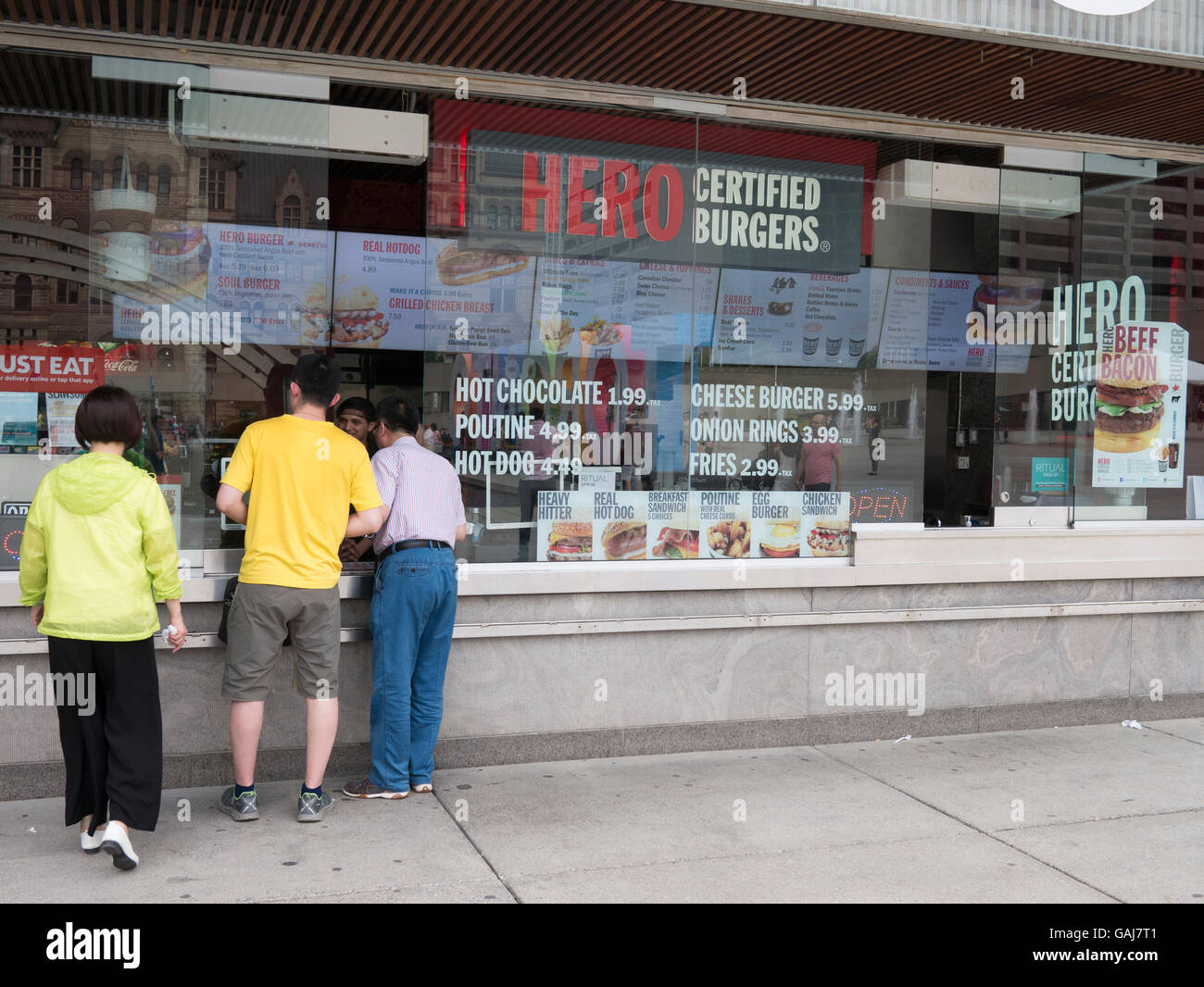Fast food vendor stall, Toronto, Canada Stock Photo - Alamy