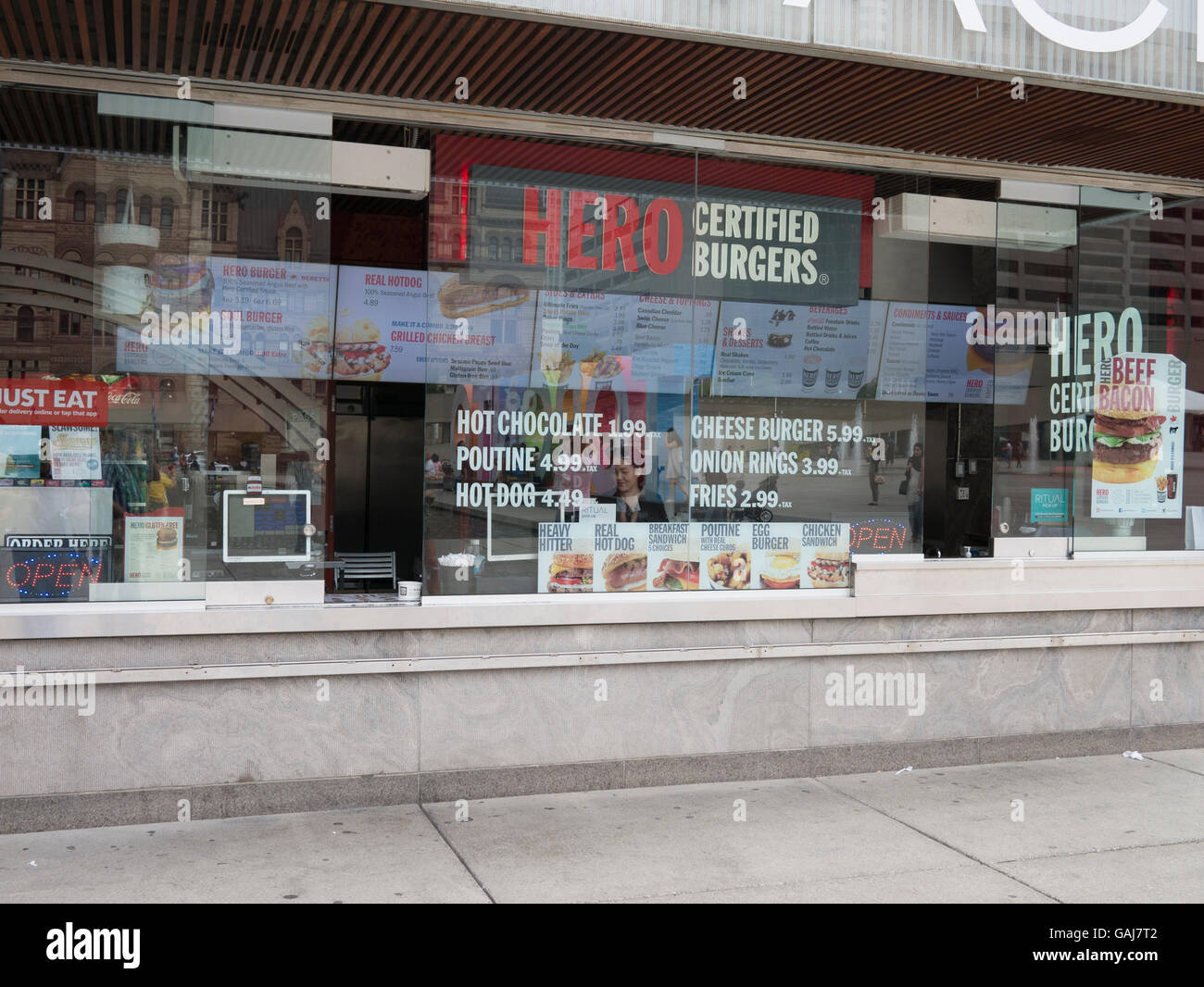 Fast food vendor stall, Toronto, Canada Stock Photo - Alamy