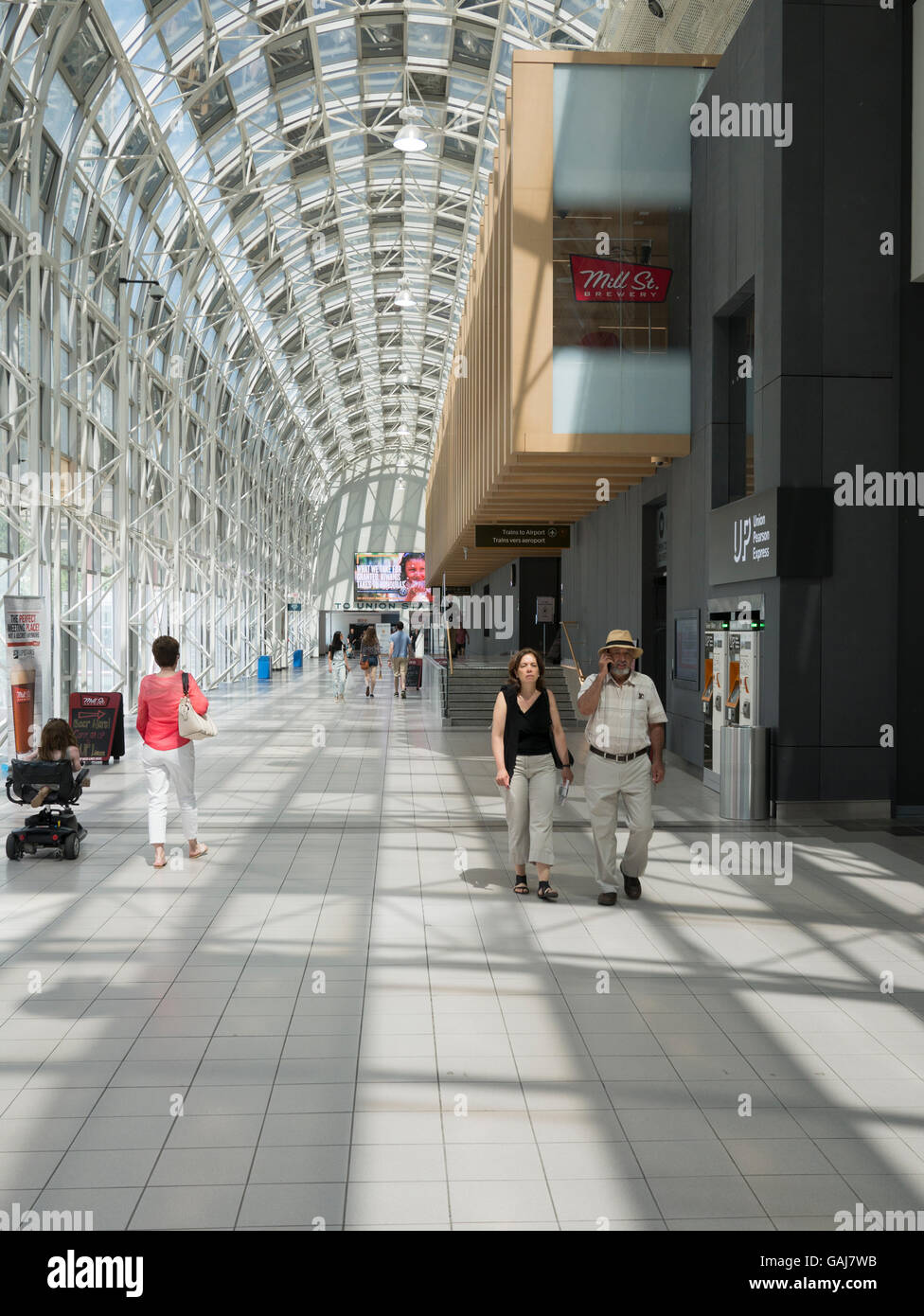 Union Pearson Express Terminal concourse connecting skywalk, Toronto ...