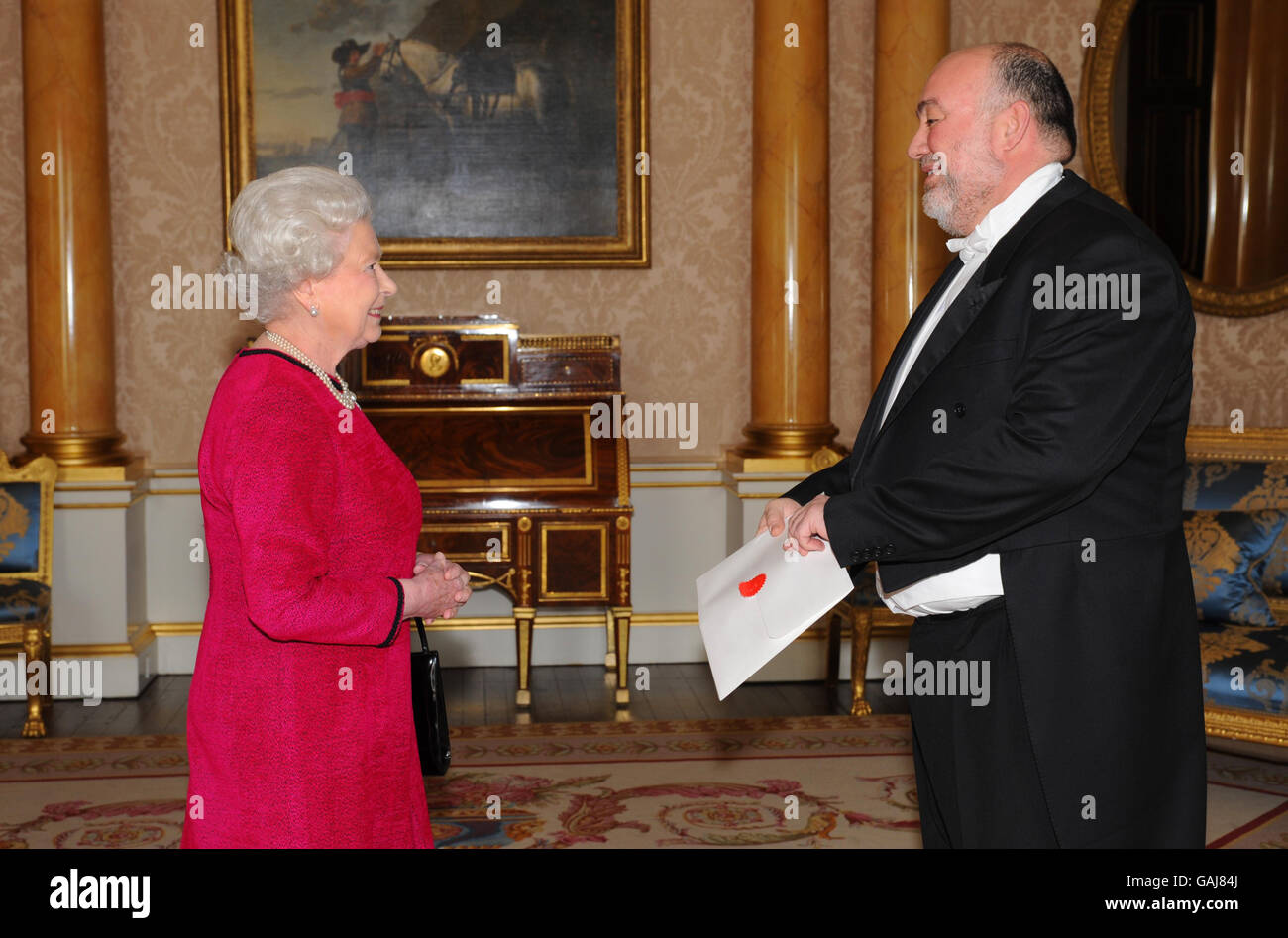 Britain's Queen Elizabeth II receives the Ambassador of Israel, Mr Ron ...