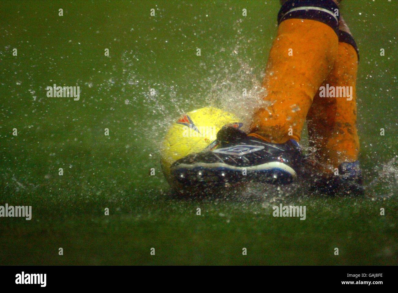 Action generic waterlogged flooded pitch football hi-res stock ...