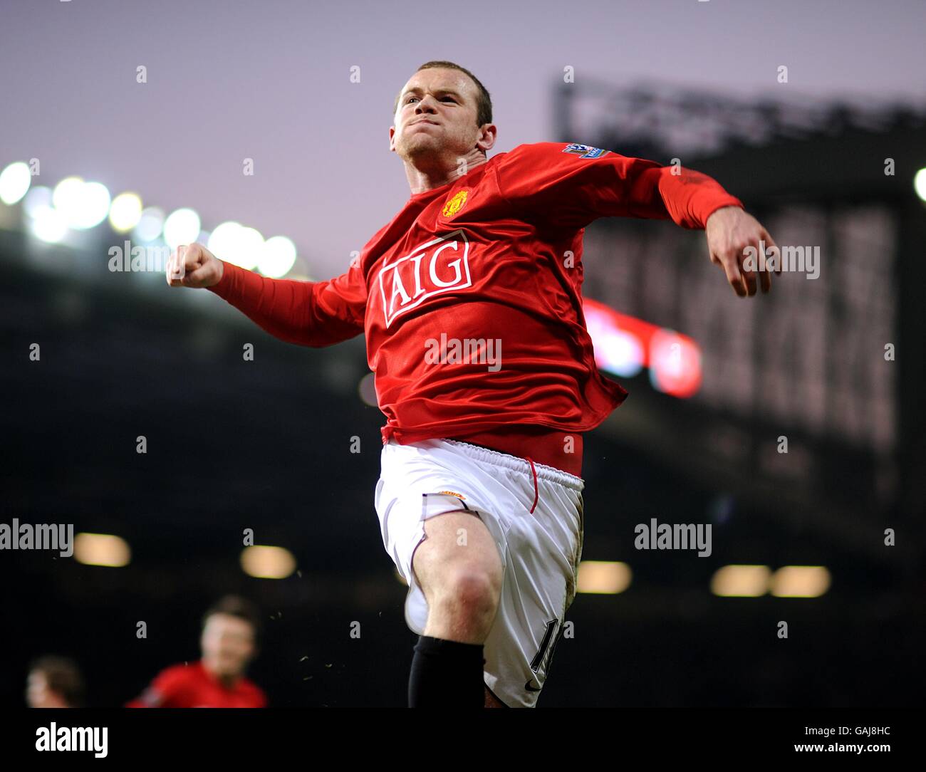 Manchester uniteds wayne his sides first goal of the game hi-res stock ...