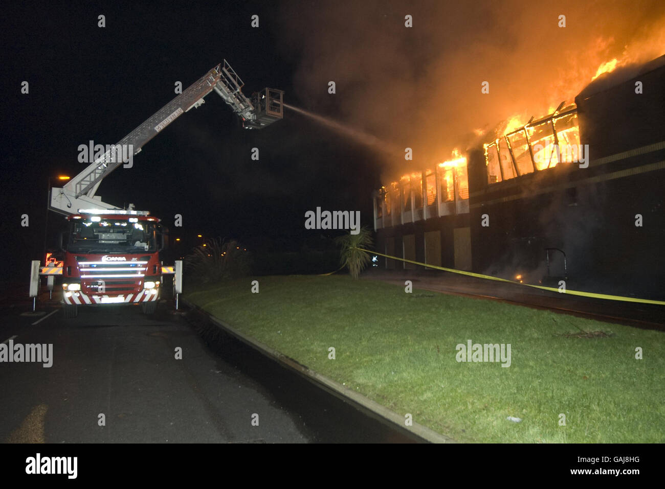 Undated Strathclyde Fire and Rescue photo of firefighters tackling a ...