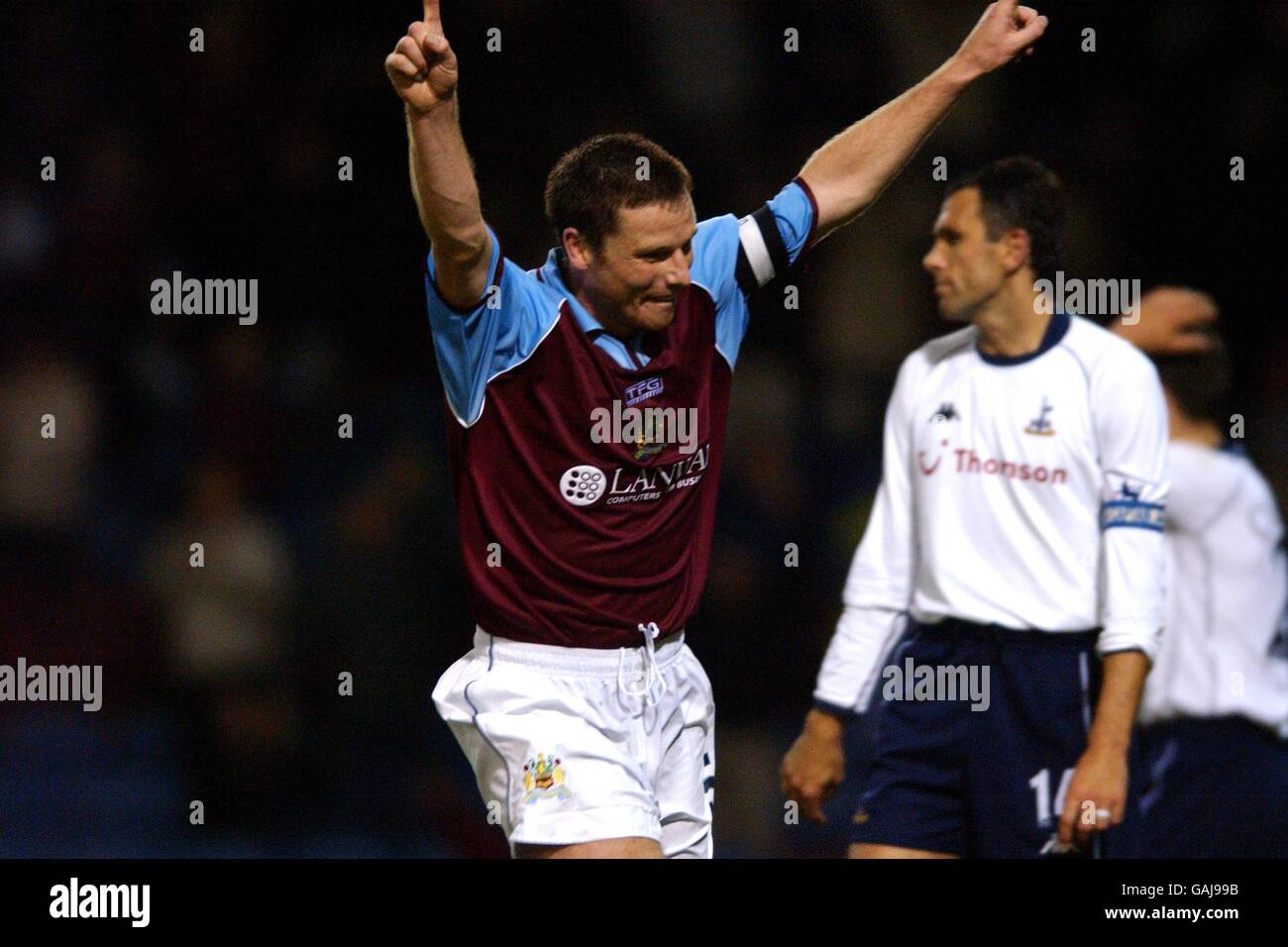 Steve Davis the Burnley captain celebrates after scoring the winning ...