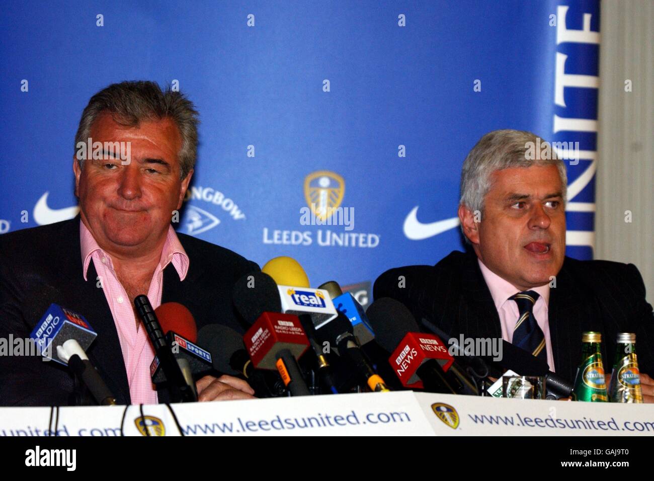 (L-R) Leeds United new manager Terry Venables with chairman Peter ...
