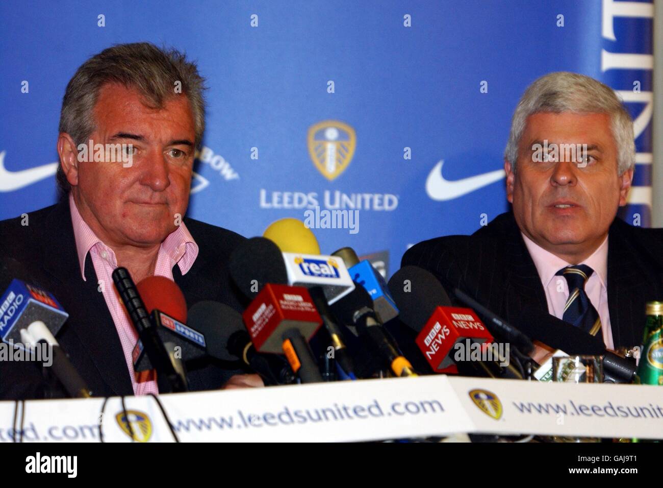 (L-R) Leeds United new manager Terry Venables with chairman Peter ...