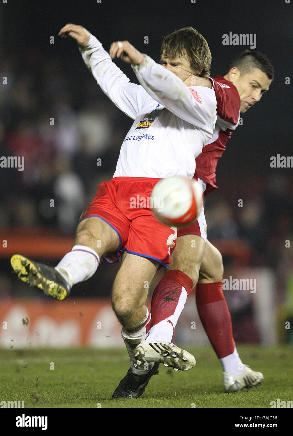 Bristol City's Nick Carle and Crystal Palace's Matt Lawrence Stock ...