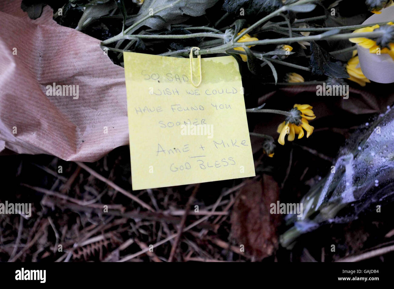 Bridgend suicides. A tribute left on the common at Cefn Cribwr, to dead ...