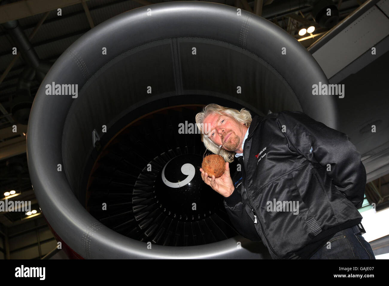 Sir Richard Branson, President of Virgin Atlantic launches the first ...