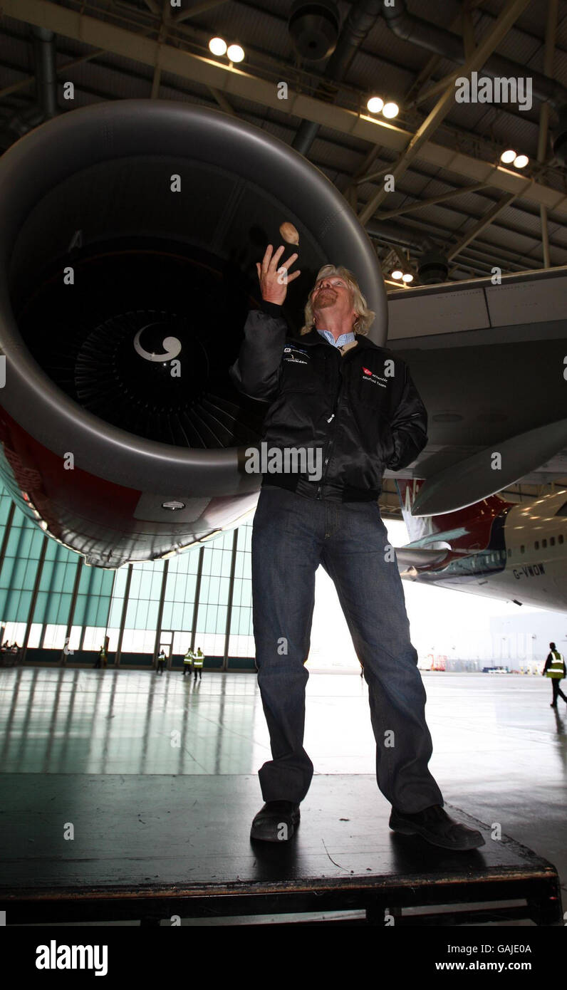 Sir Richard Branson, President of Virgin Atlantic launches the first ...