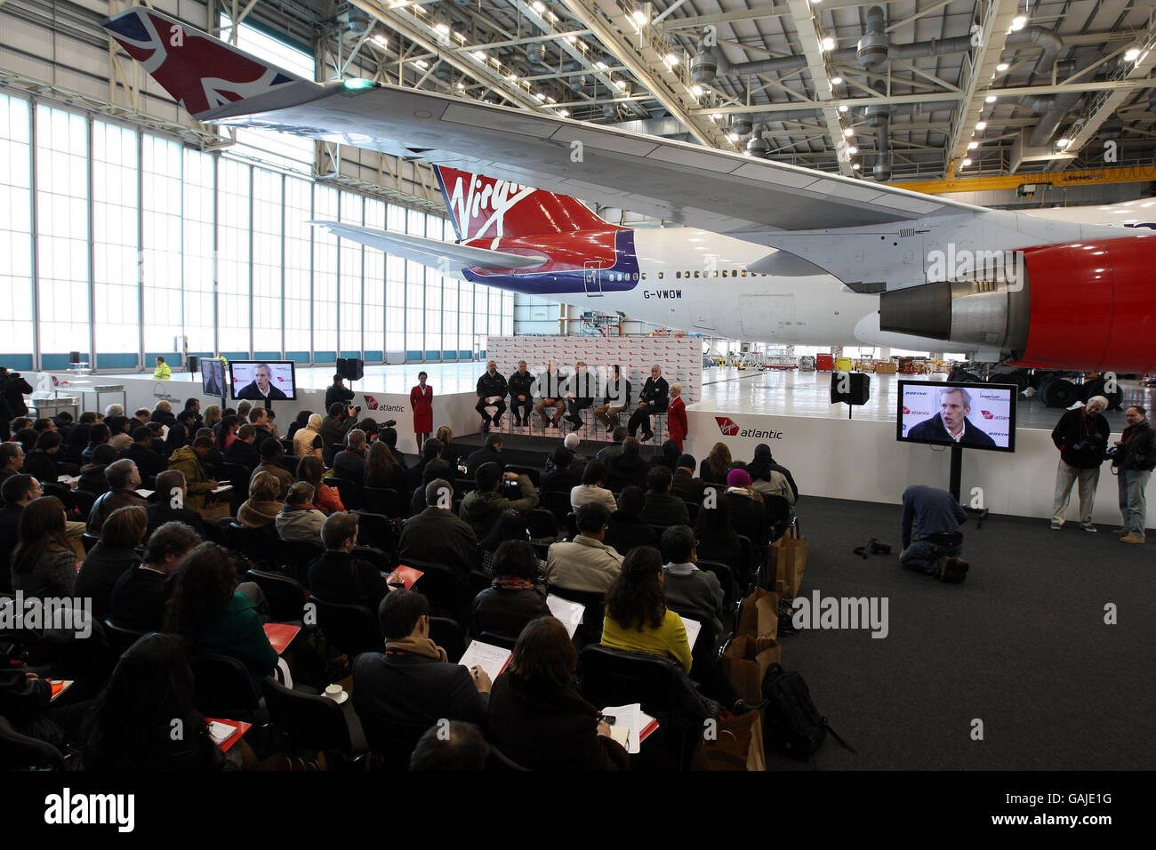 Sir Richard Branson, President of Virgin Atlantic launches the first ...