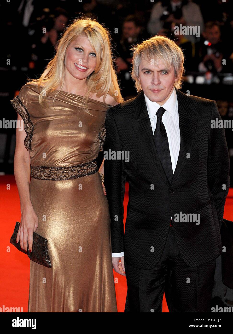 Meredith Ostrom and Nick Rhodes arrive for the 2008 Orange British ...