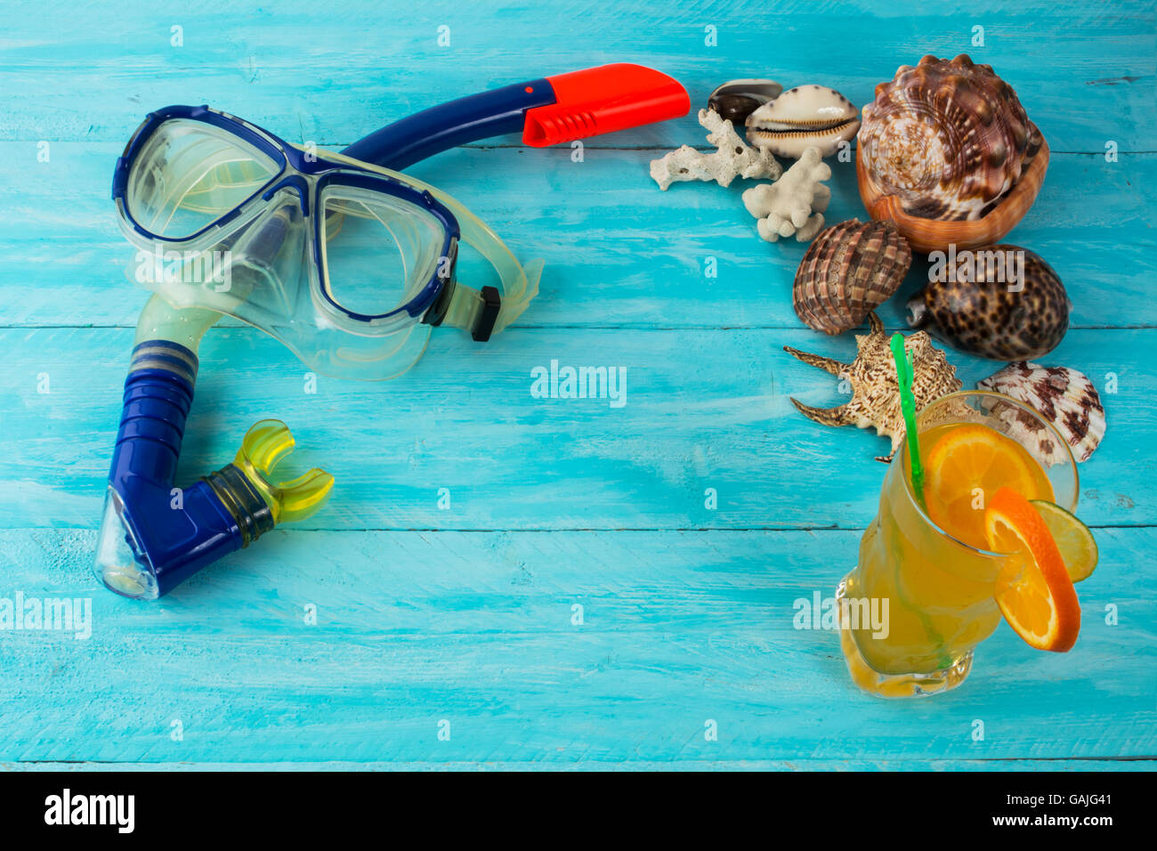 Beach cocktail holidays background. Beach party. Sea shells. Adventure ...