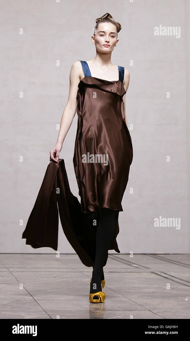 A model wears a creation by designer Roksanda Ilincic, during London ...