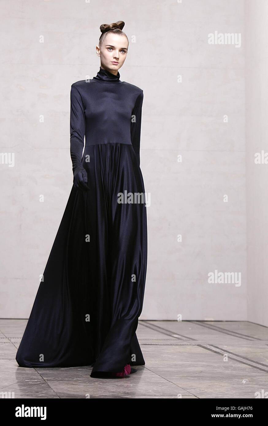 A model wears a creation by designer Roksanda Ilincic, during London ...