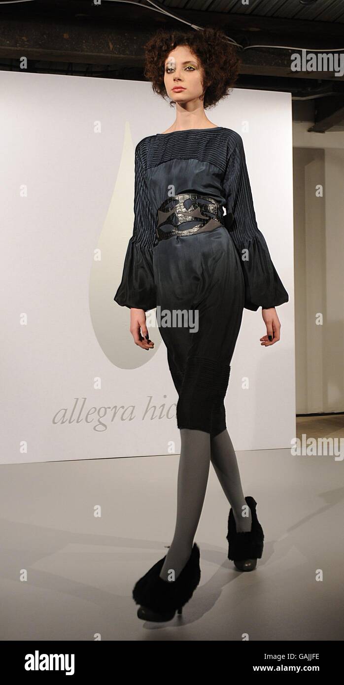 London Fashion Week - Allegra Hicks Catwalk Show. A model wears a ...