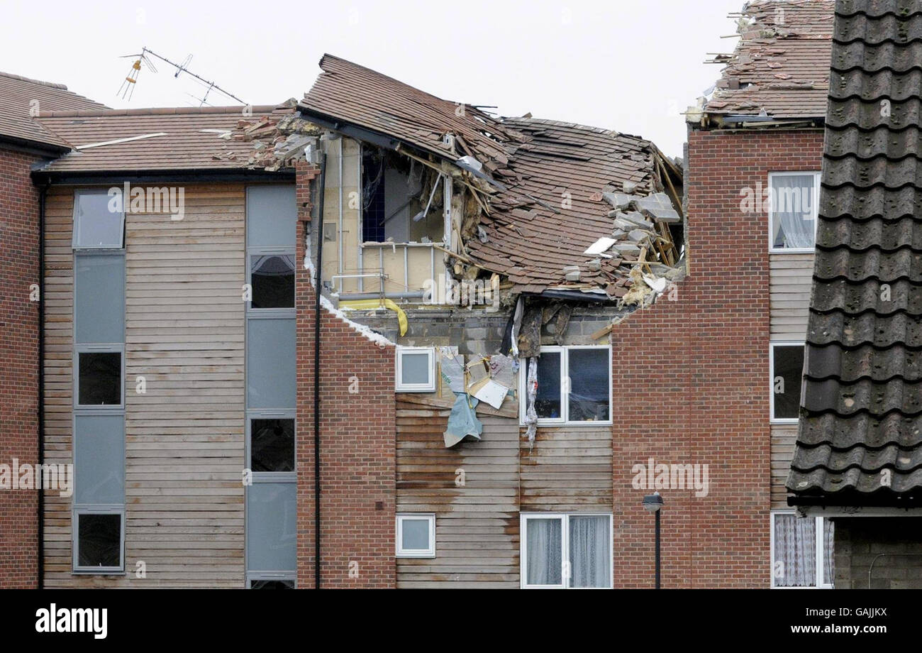 The scene in south Harrow, north London, after a suspected gas ...