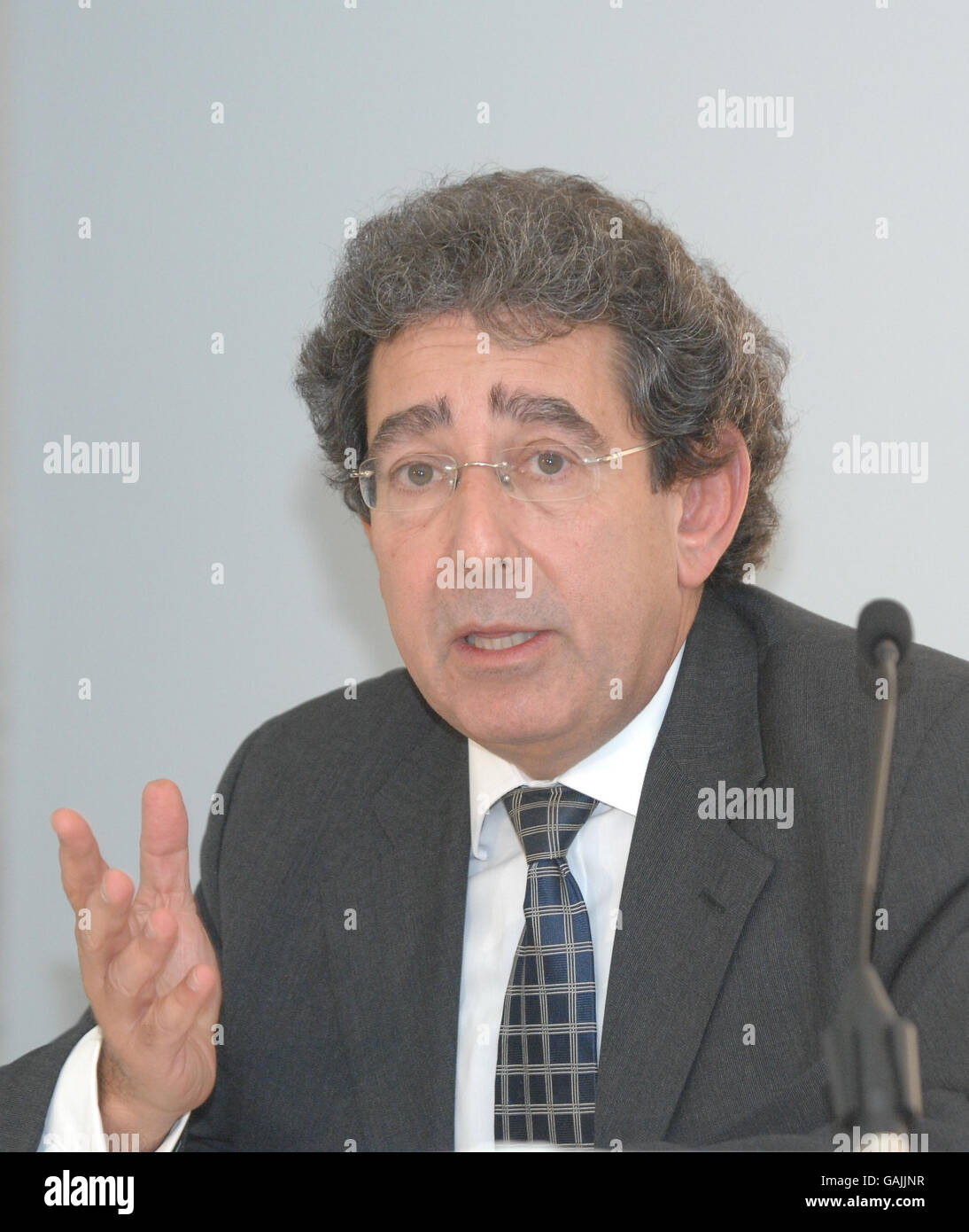 New Executive Chairman of Northern Rock Ron Sandler speaking during a ...