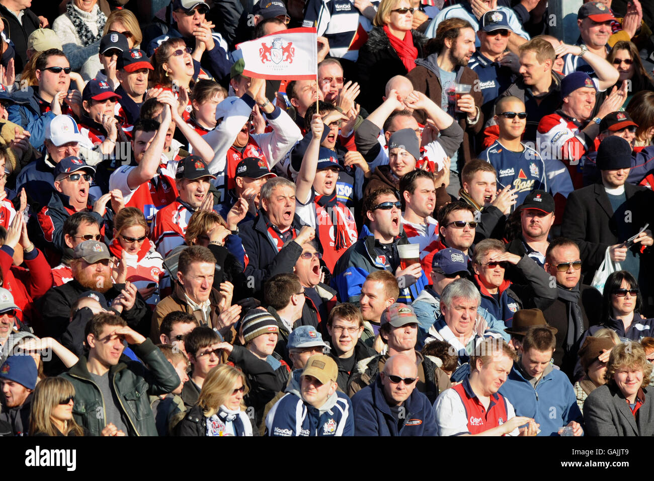 Rugby fans in stands memorial sadium hi-res stock photography and ...