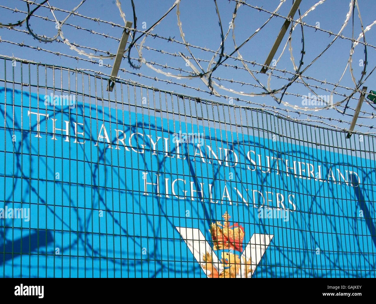 A general view a sign outside the main entrance to Howe Barracks in ...