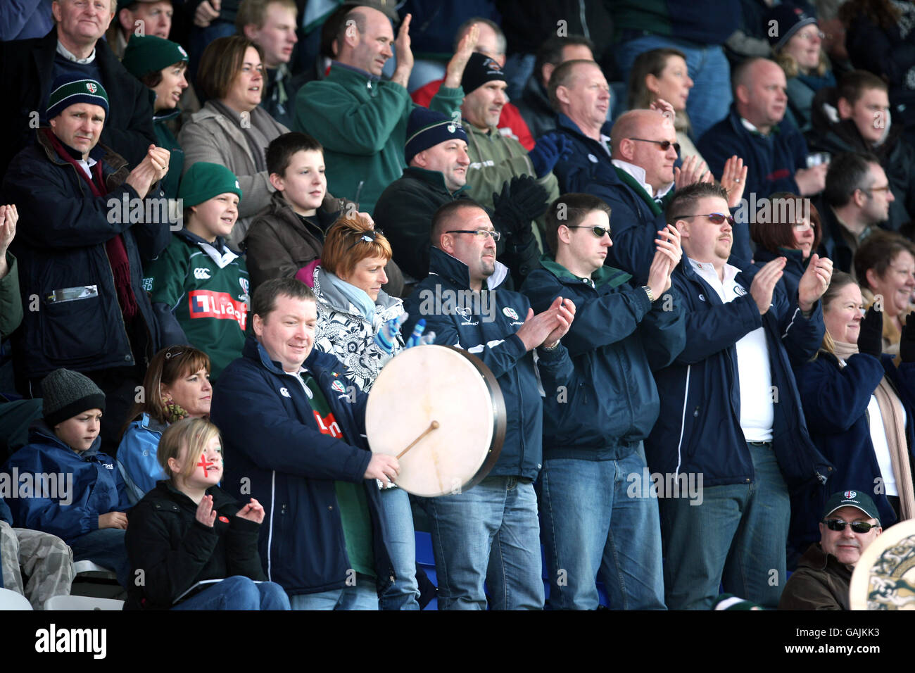 London Irish fans soak up the atmosphere prior to the game Stock Photo ...