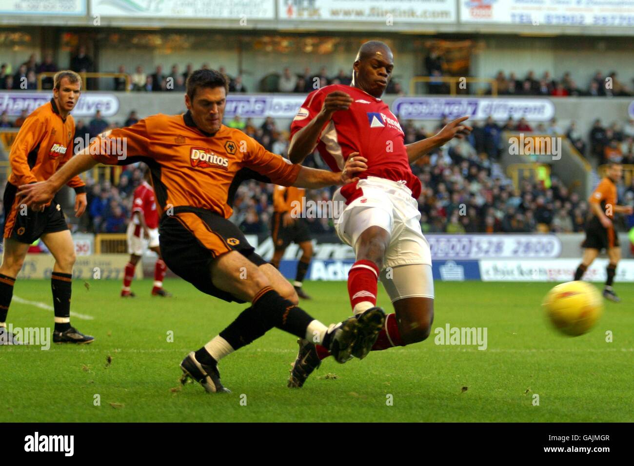 Wolverhampton Wanderers' Marc Edworthy and Nottingham Forest's Marlon ...