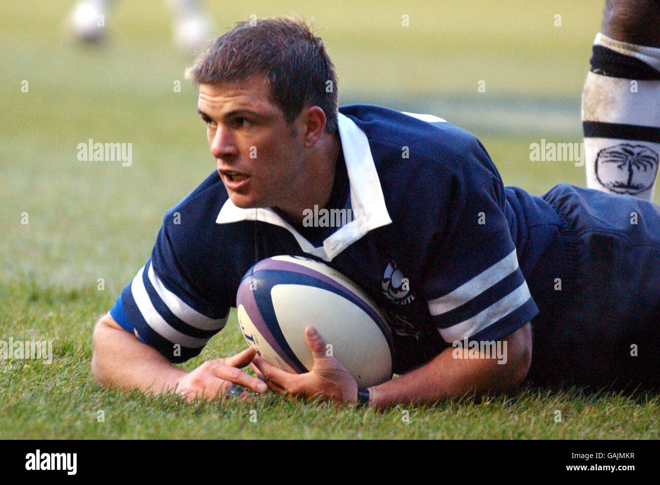 Scotland's Andy Craig scores Scotland's first try against Fiji Stock ...
