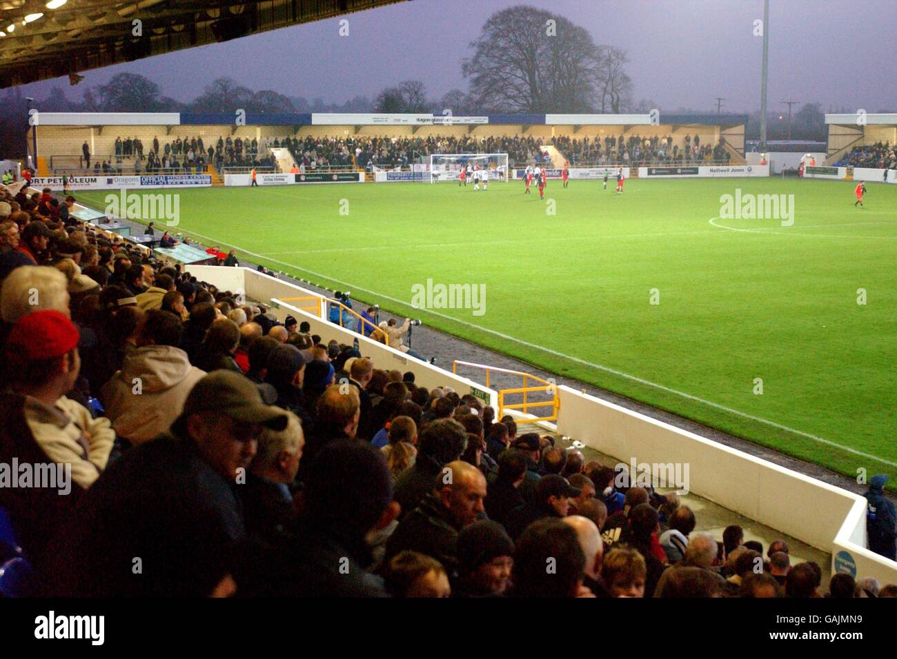 A general view of the action at the Deva Stadium, home of Chester City ...