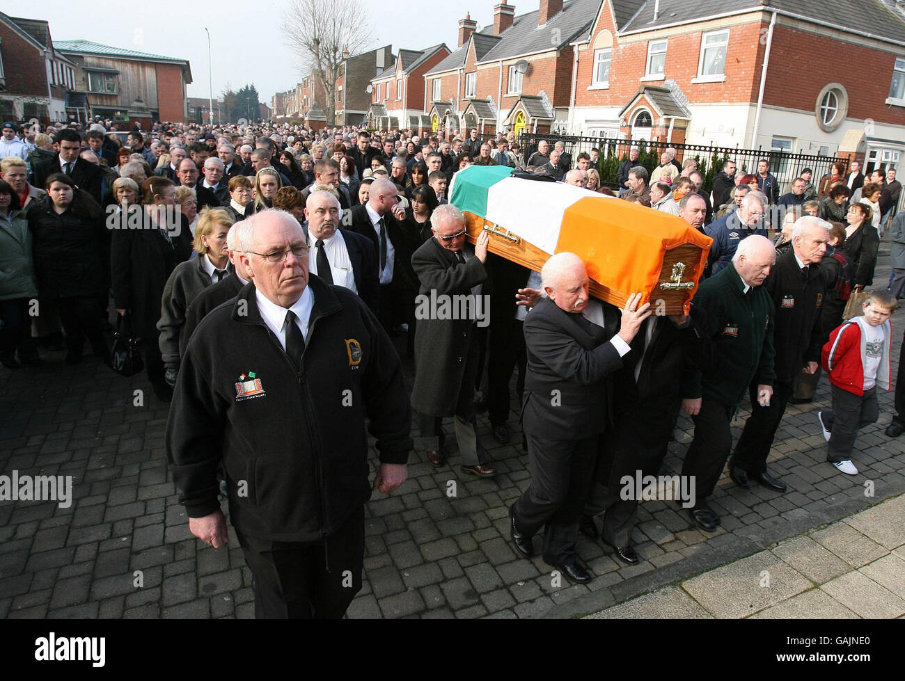 The Funeral cortege of former IRA hunger striker ,Brendan Hughes ...