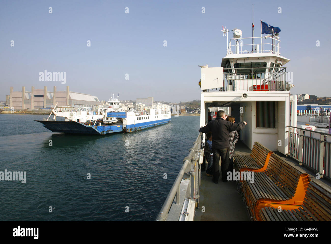 General view of the Torpoint Ferry at Devonport in Plymouth, Devon ...