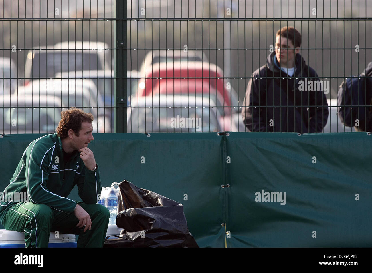 Rugby Union - Ireland Training Session - UCD. Geordan Murphy sitting ...